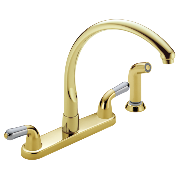 Two Handle Waterfall Kitchen Faucet With Spray 2476-PBLHP--H24PB--A24 ...