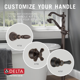 Single Handle Floor Mount Tub Filler Trim with Hand Shower - Less ...